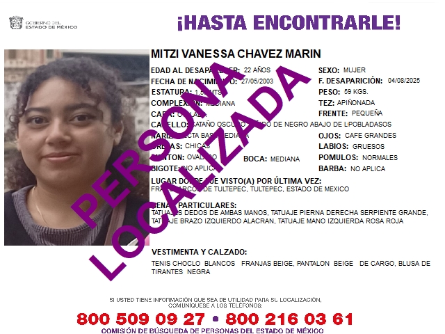 Boletines de personas localizadas | Comisión de Búsqueda de Personas ...