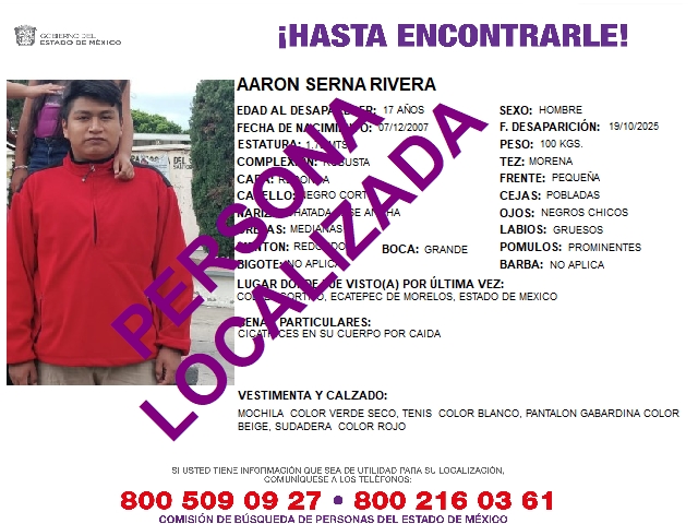 Boletines de personas localizadas | Comisión de Búsqueda de Personas ...