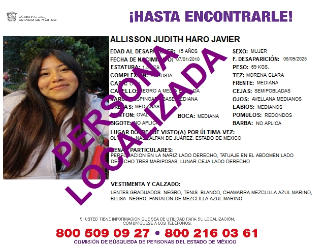 Boletines de personas localizadas | Comisión de Búsqueda de Personas ...